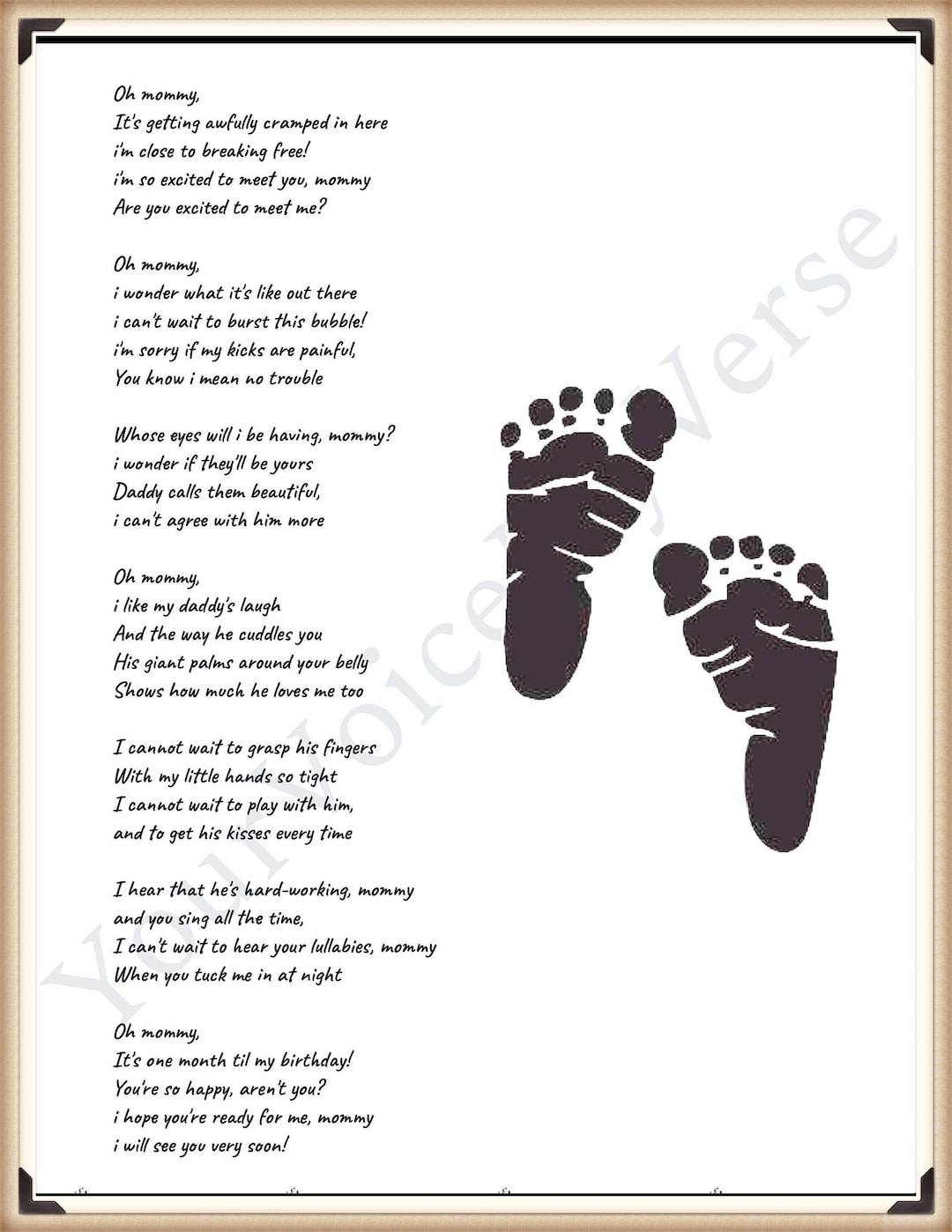 Oh Mommy | Downloadable Poem for Baby, New Baby Poem, Printable Baby ...