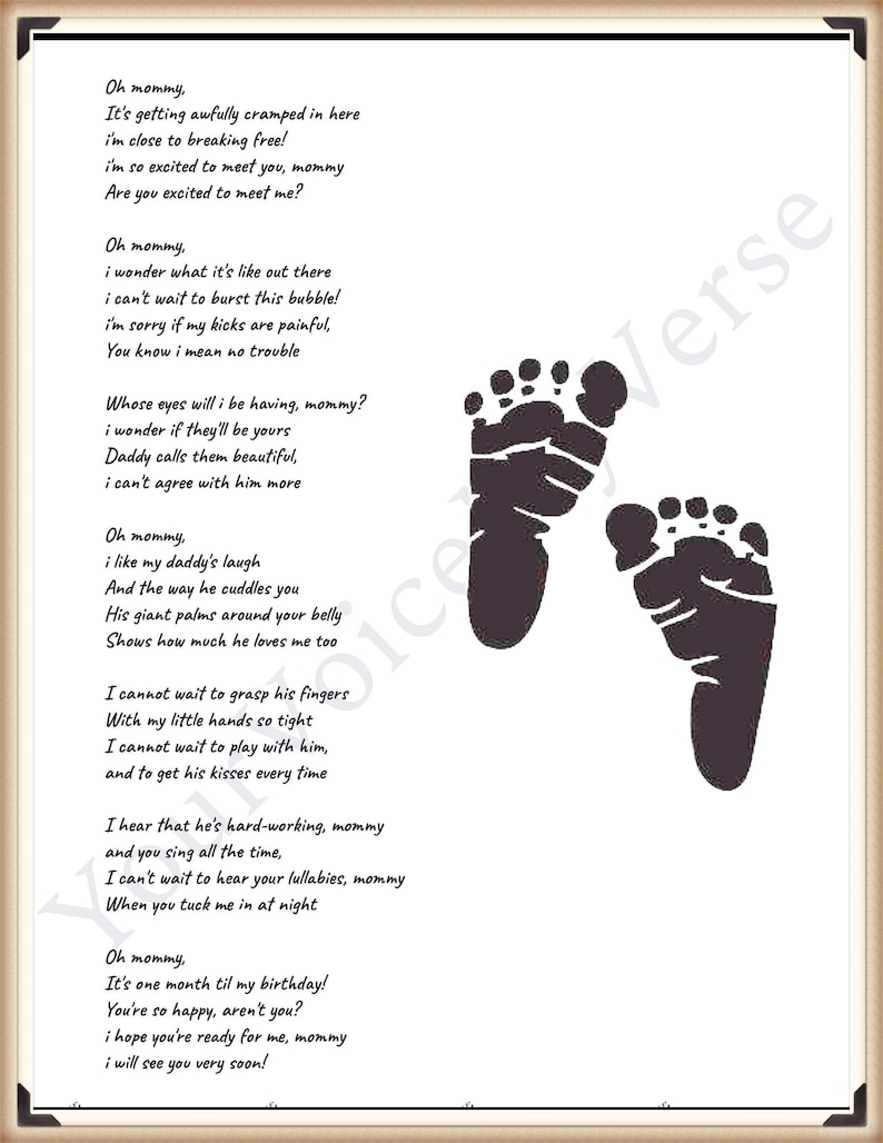 Oh Mommy | Downloadable Poem for Baby, New Baby Poem, Printable Baby ...
