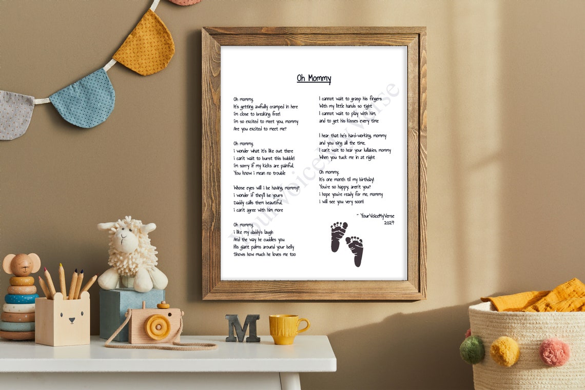 Oh Mommy Poem | Baby Shower Gift, New Mother Keepsake (digital Download ...