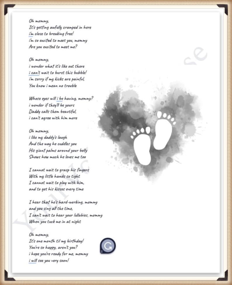 Oh Mommy | Downloadable Poem for Baby, New Baby Poem, Printable Baby ...