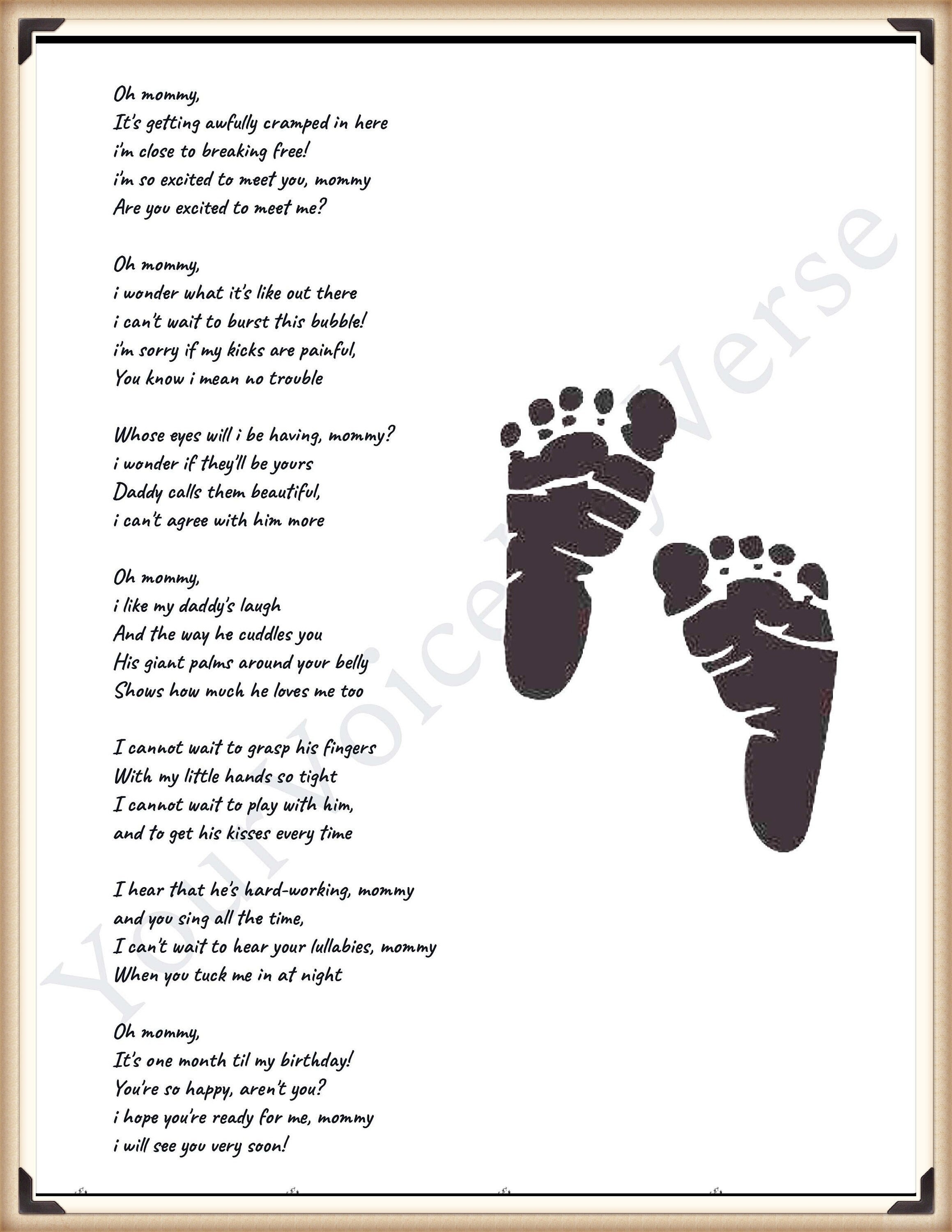 Oh Mommy | Downloadable Poem for Baby, New Baby Poem, Printable Baby ...