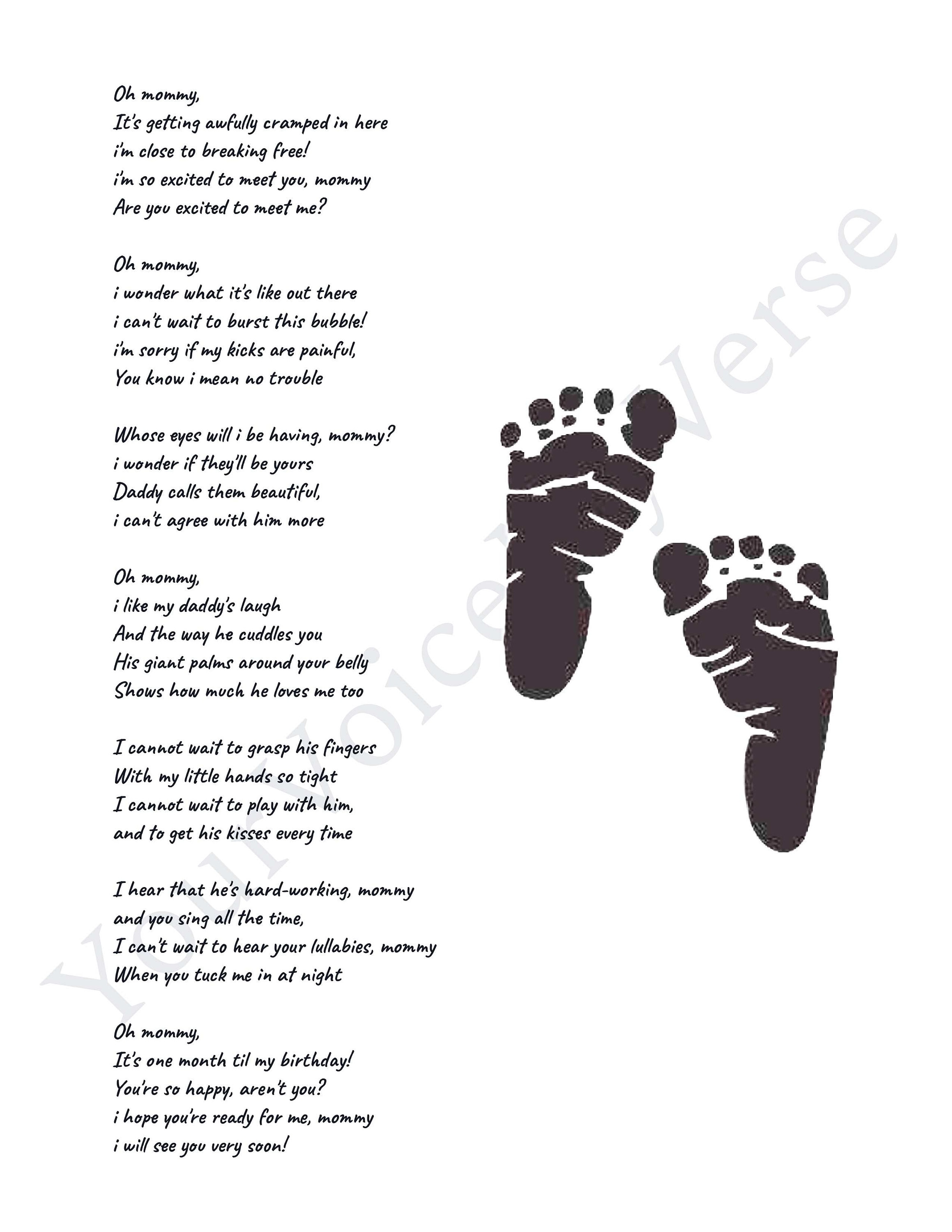 Oh Mommy | Downloadable Poem for Baby, New Baby Poem, Printable Baby ...