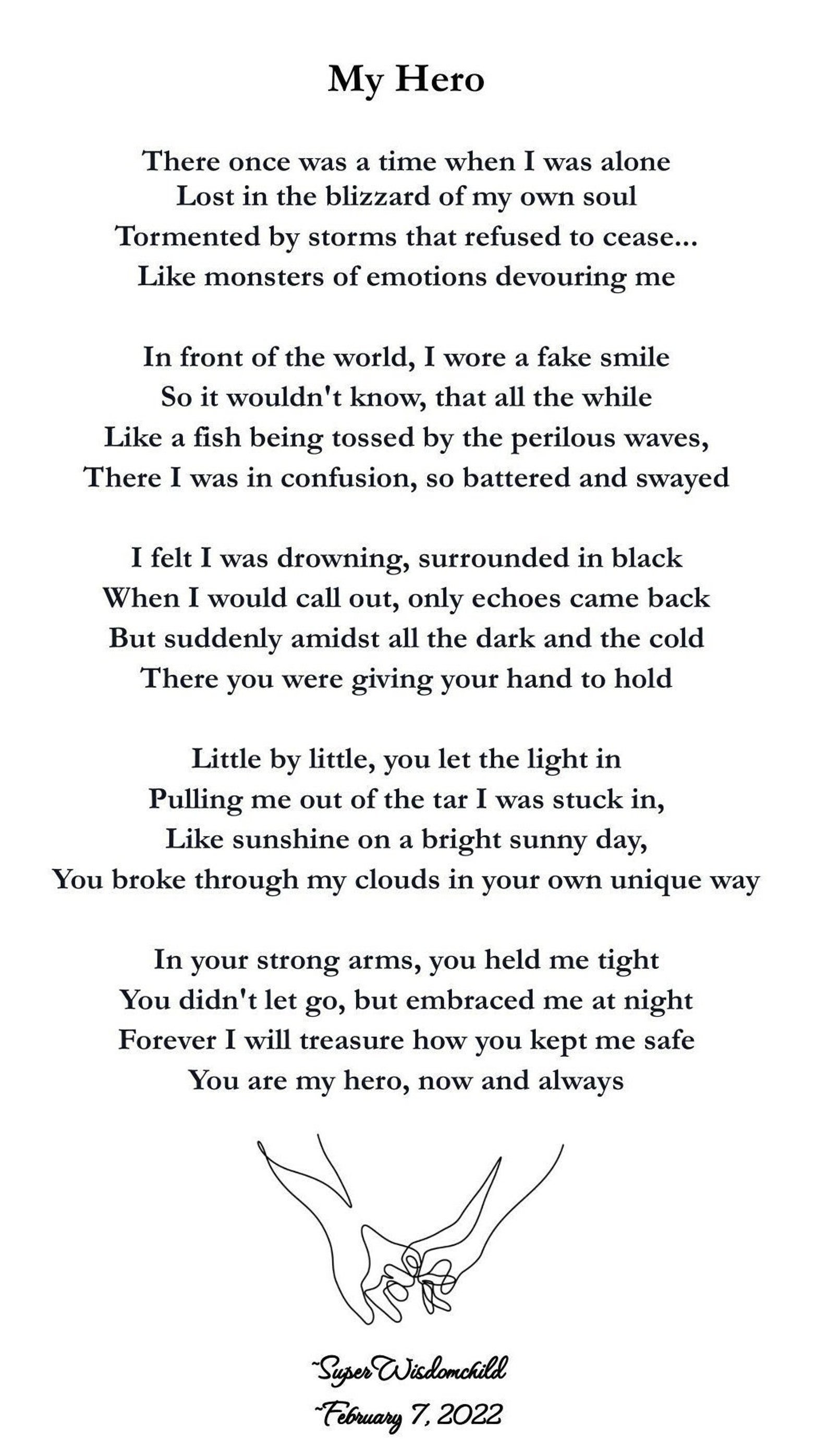 My Hero | Love Poem, Husband Poem, Boyfriend Poem, Best Friend Poem ...