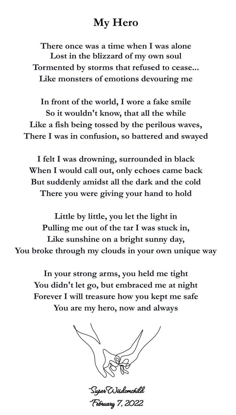 My Hero | Love Poem, Husband Poem, Boyfriend Poem, Best Friend Poem ...