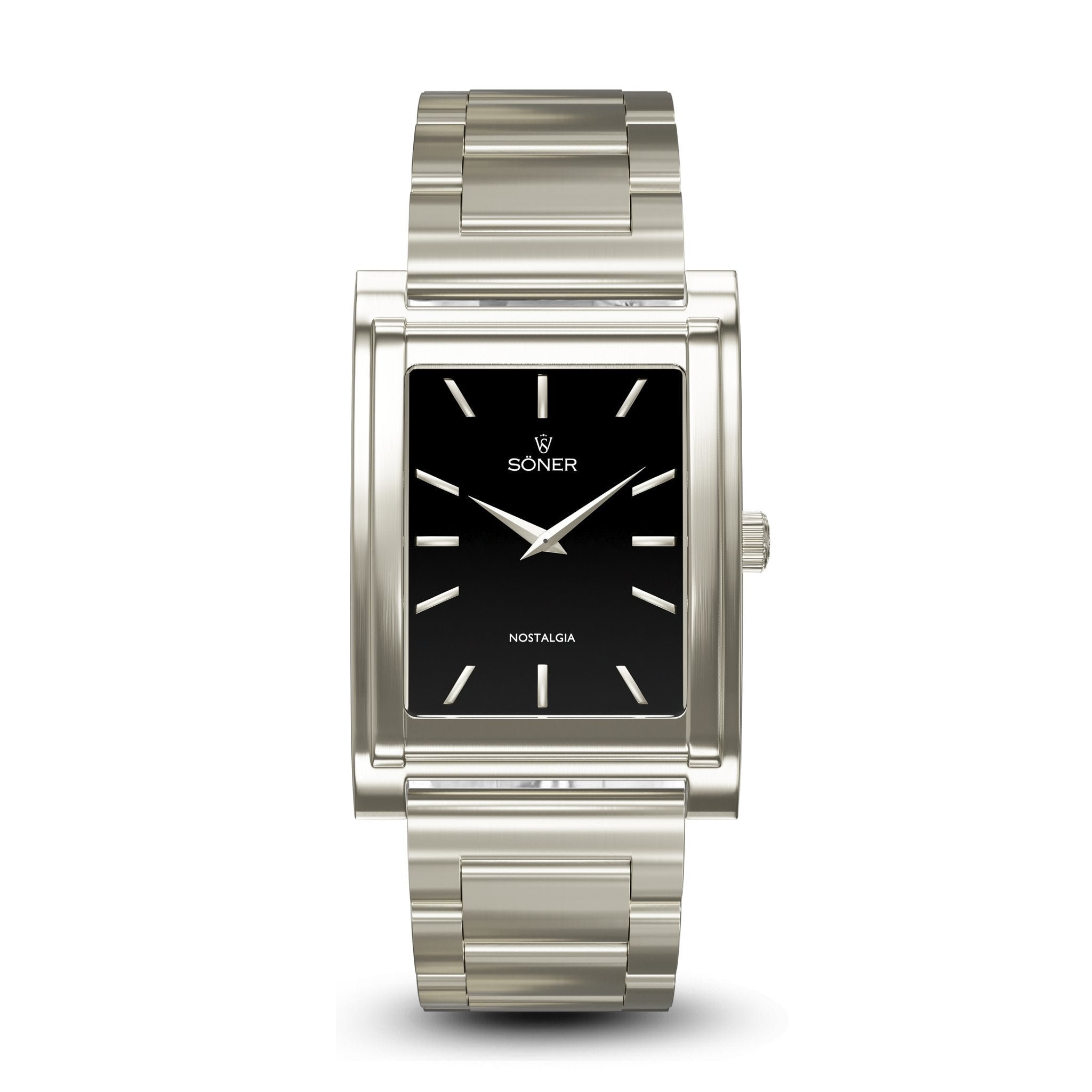 Watches for Men | Man Square Watch in Stainless Steel With Black Dial ...