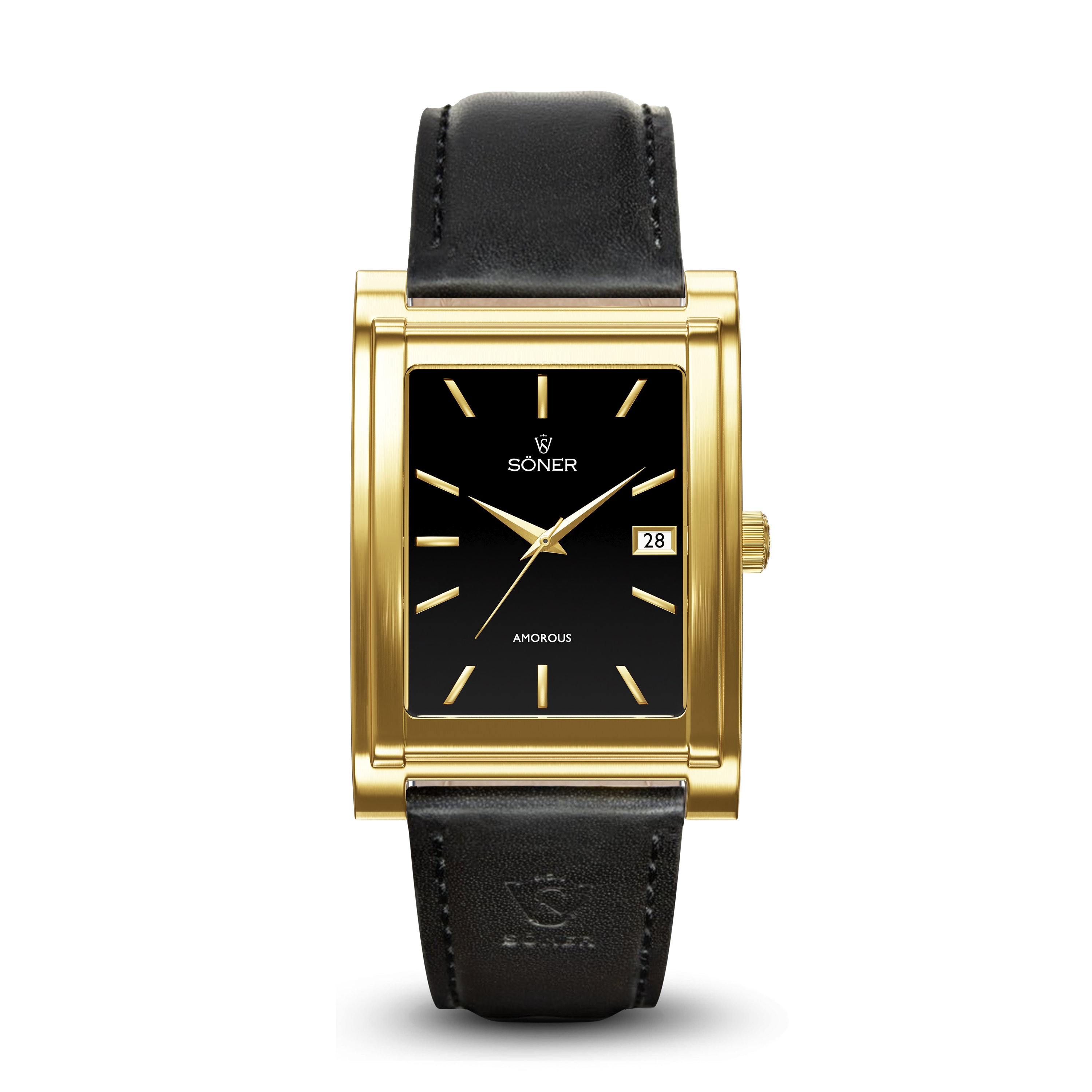 Man Square Watch in Stainless Steel With Black Dial, Tank Automatic ...