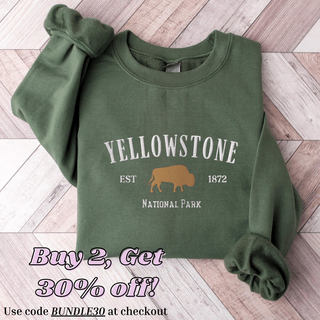 Yellowstone Sweatshirt, National Park Sweater, Embroidered Sweatshirt ...