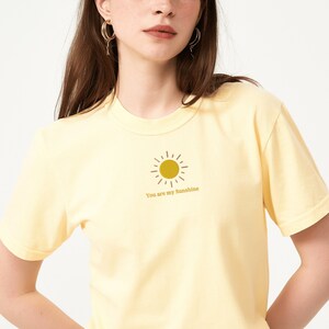 Comfort Colors Sunshine T-shirt, Embroidered You Are My Sunshine Shirt ...