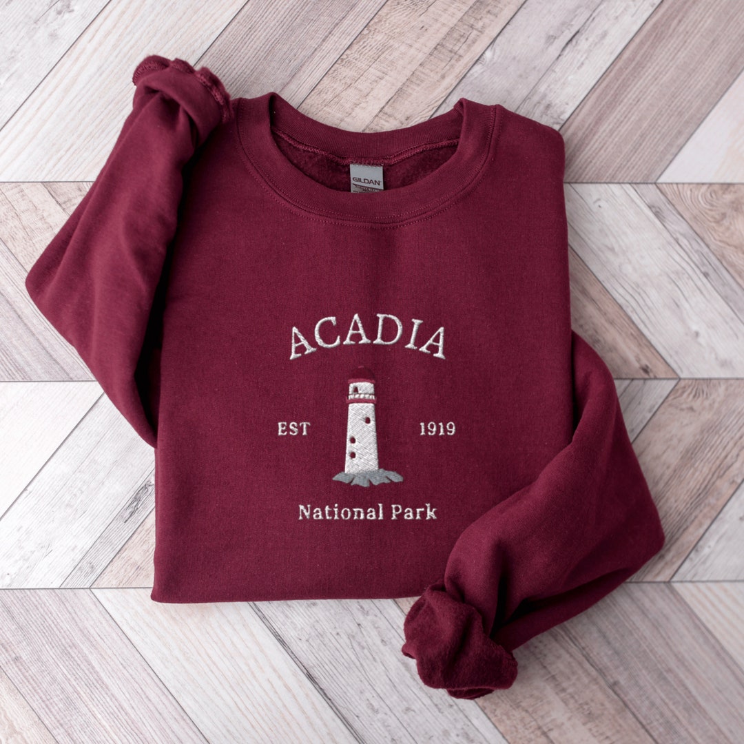 Acadia Sweatshirt, National Park Sweatshirt, Embroidered Sweatshirt ...
