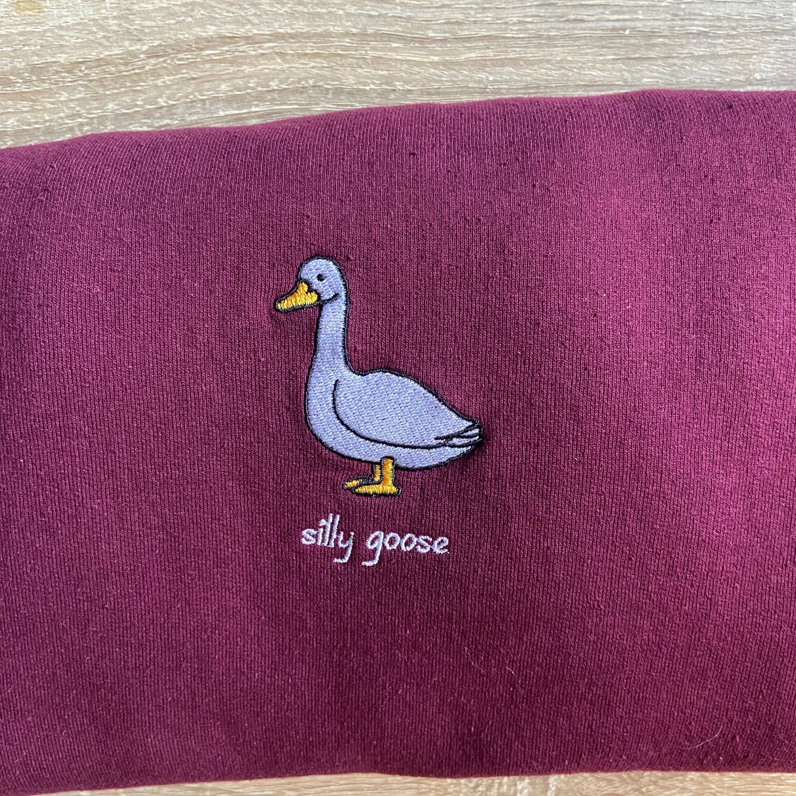 Silly Goose Sweatshirt Embroidered Goose Crewneck Sweatshirt - Etsy