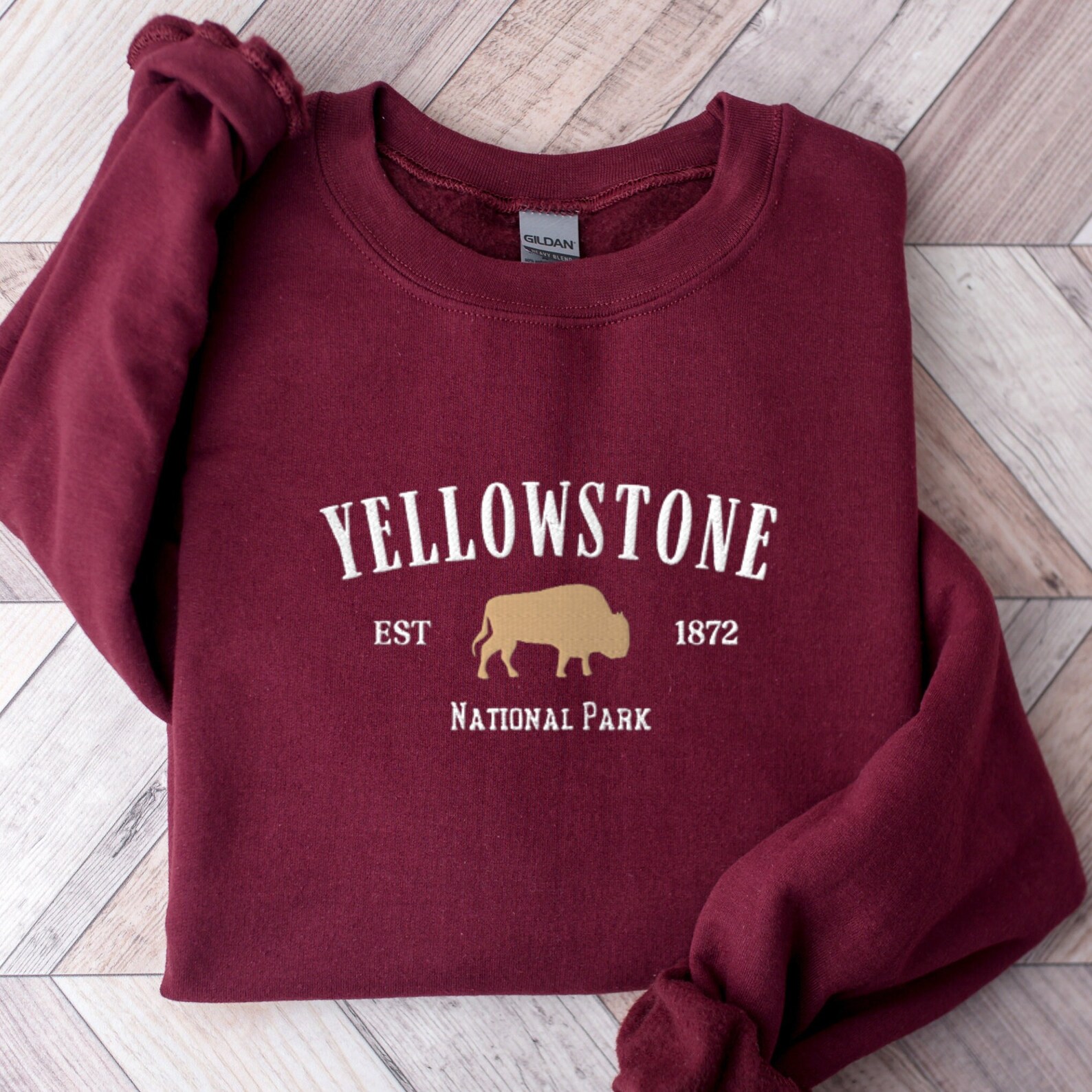 Yellowstone Sweatshirt National Park Sweater Embroidered - Etsy