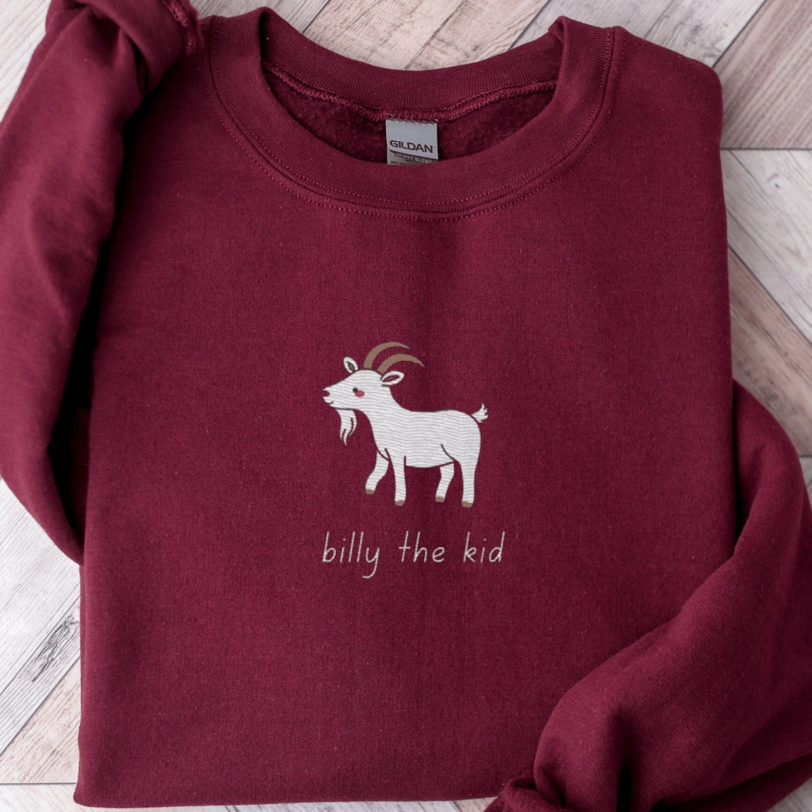 Billy the Kid Sweatshirt Embroidered Billy Goat Sweater - Etsy