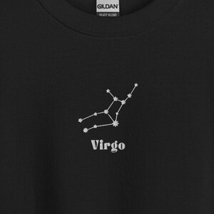 Virgo Embroidered Sweatshirt, Embroidered Zodiac Crewneck Sweater ...