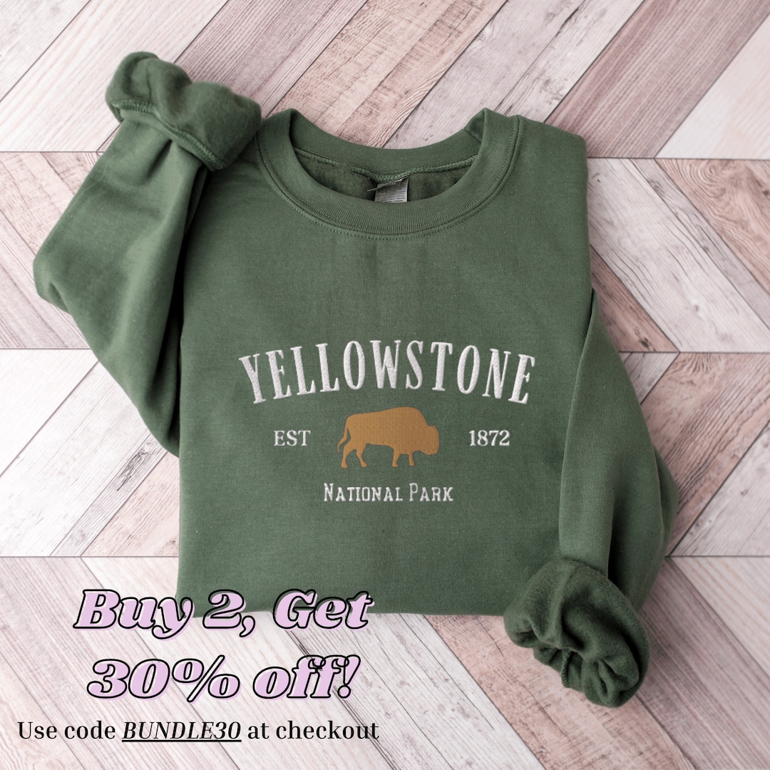 Yellowstone Sweatshirt, National Park Sweater, Embroidered Sweatshirt ...