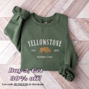 Yellowstone Sweatshirt, National Park Sweater, Embroidered Sweatshirt ...