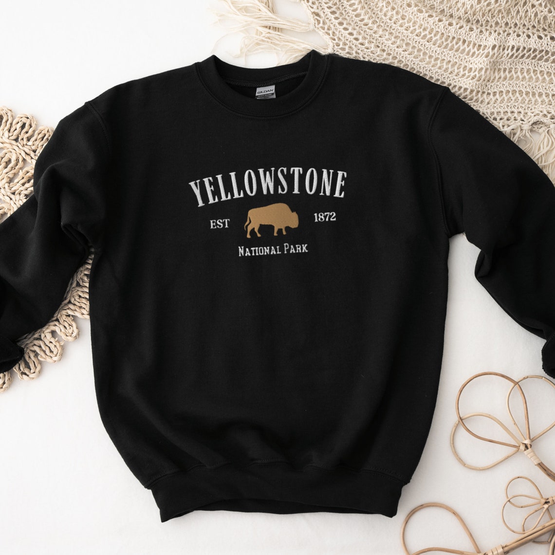 Yellowstone Sweatshirt National Park Sweater Embroidered - Etsy