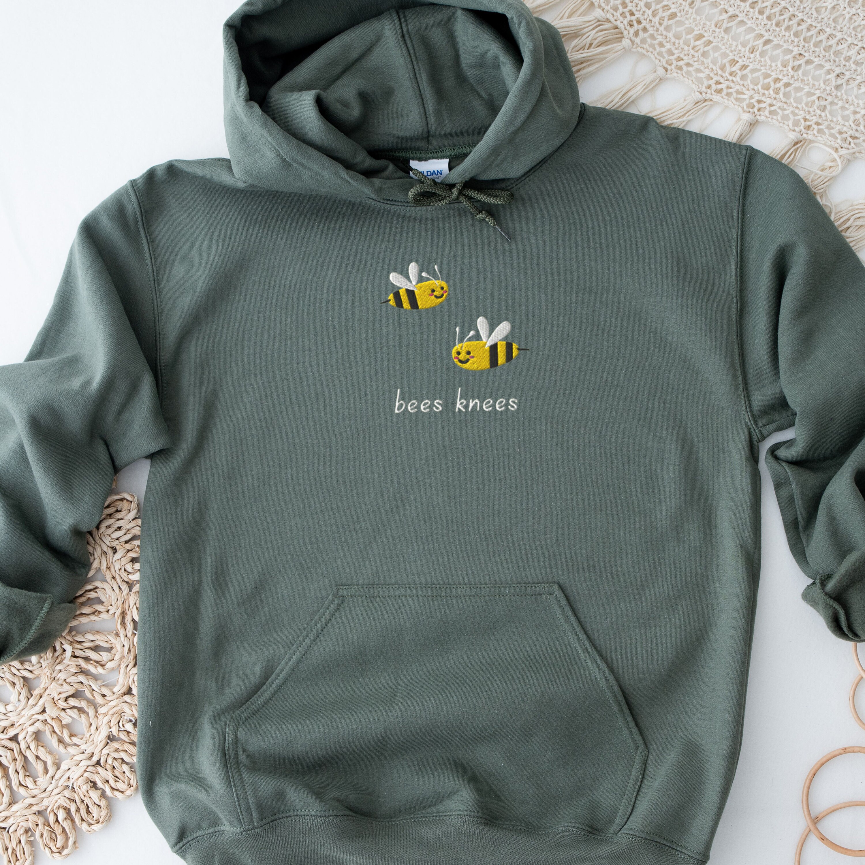 Bees Knees Hoodie, Embroidered Bees Knees Hoodie, Funny Bees Embroidered sold by Nervous ...