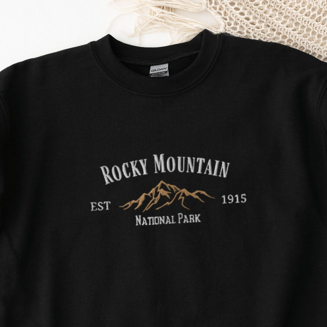 Rocky Mountain Sweatshirt Embroidered Sweatshirt National - Etsy