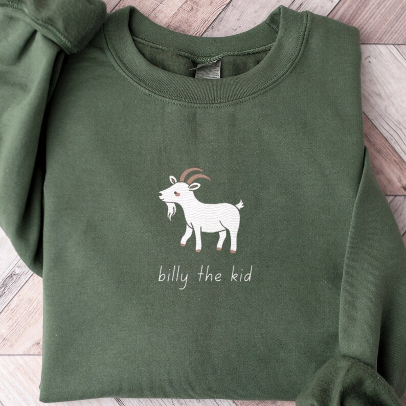 Billy the Kid Sweatshirt Embroidered Billy Goat Sweater - Etsy