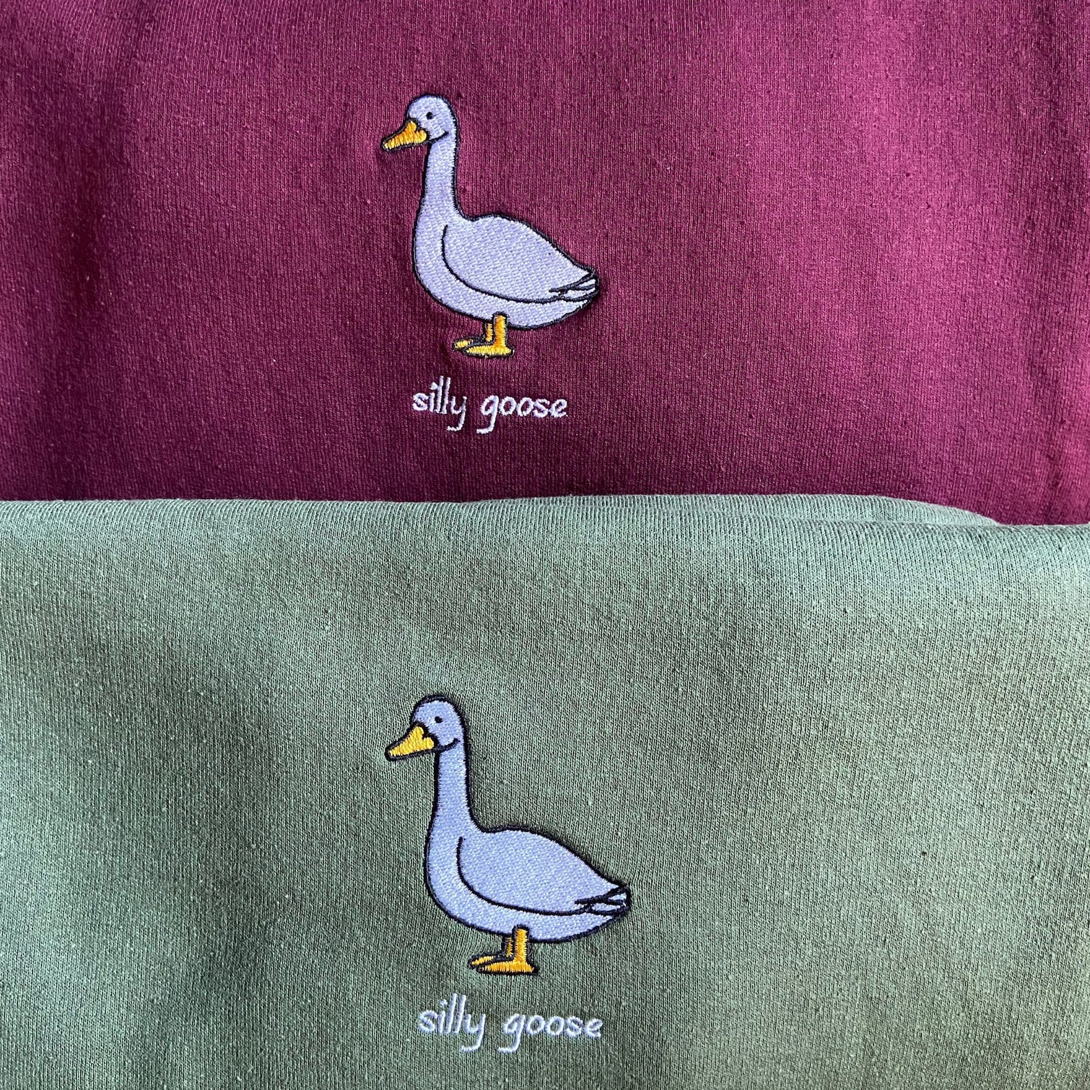 Silly Goose Sweatshirt, Embroidered Goose Crewneck Sweatshirt, Silly ...