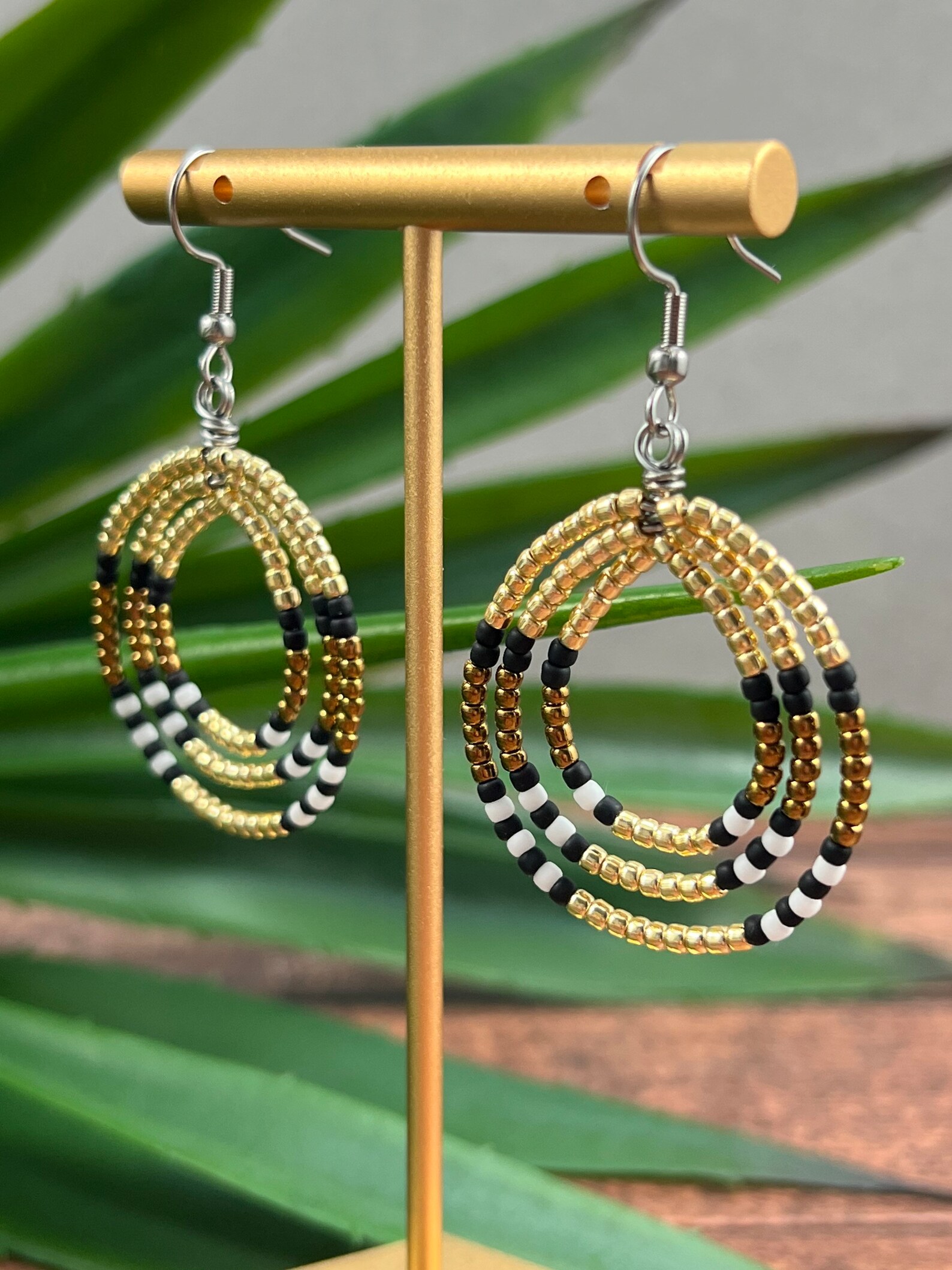 Western, Hoop, Earrings, Seed Bead, Triple Loop, Rodeo - Etsy