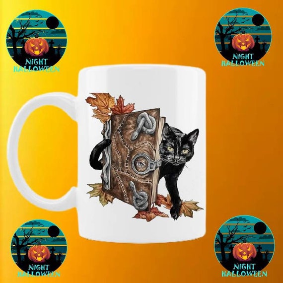 Hocus Pocus Spell Book an Thackery Binx Cat Mug Special Offer - Etsy