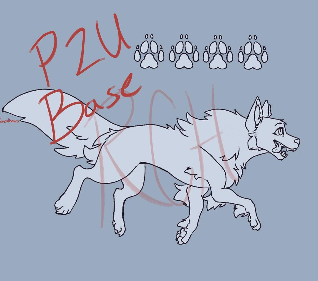 Feral Wolf Reference Base | PSD and PNG - Etsy