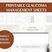 Glaucoma Management Printable Sheet / Eye Pressure Sheets / Eye Drop ...