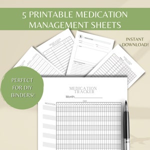 5 Printable Medication Pages/ Medication Tracker Templates - Etsy