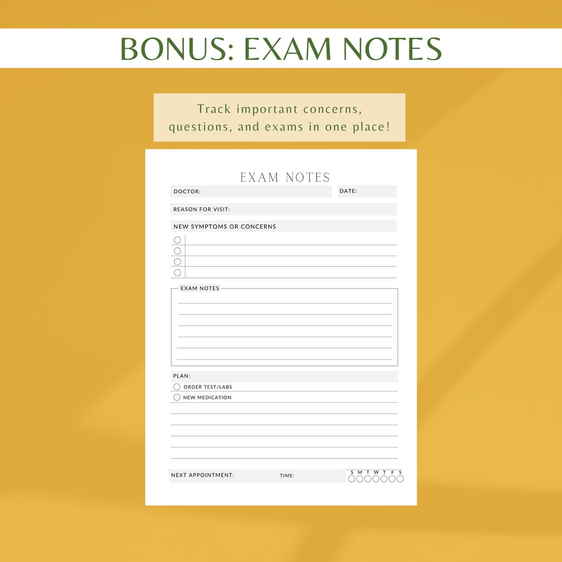 Printable My Medical History / Medical Binder Templates / Organize ...