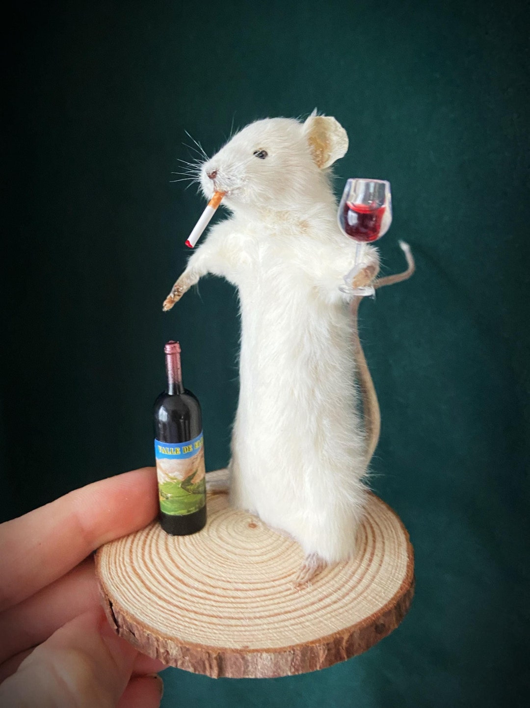 Taxidermy Wine Lover Mouse Unusual Gift - Etsy