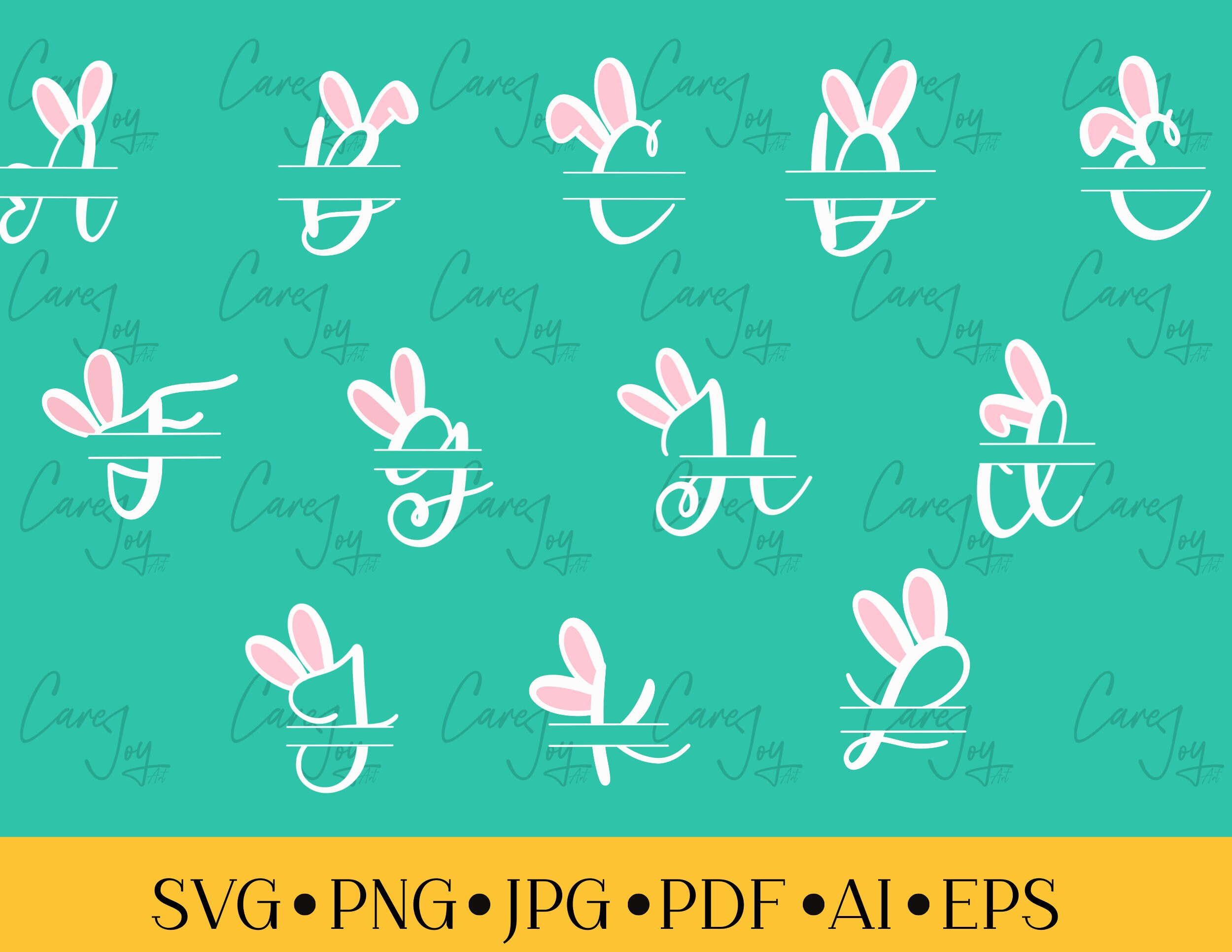 Split Monogram Svg Easter Family Bundle Easter Monogram Svg - Etsy