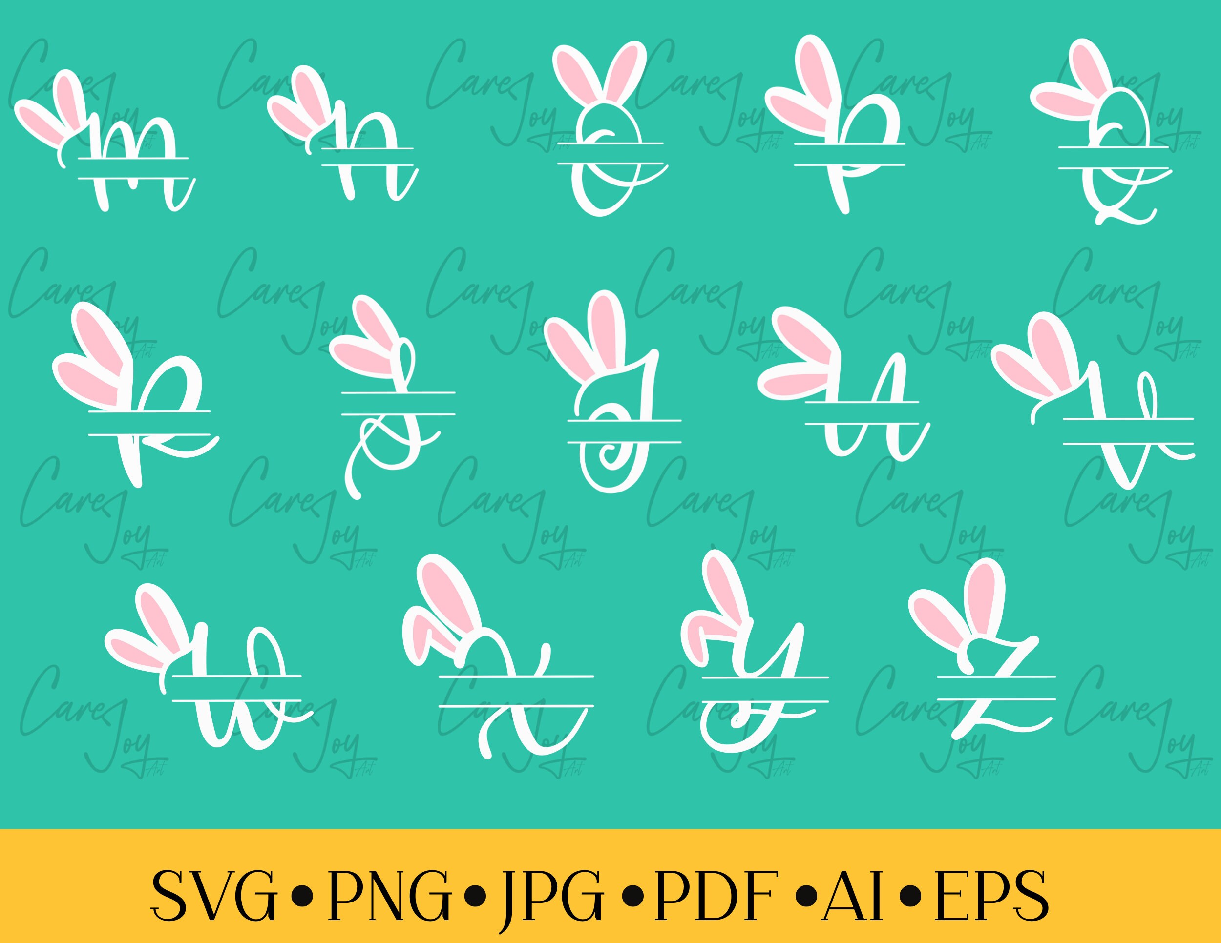 Split Monogram Svg Easter Family Bundle Easter Monogram Svg - Etsy
