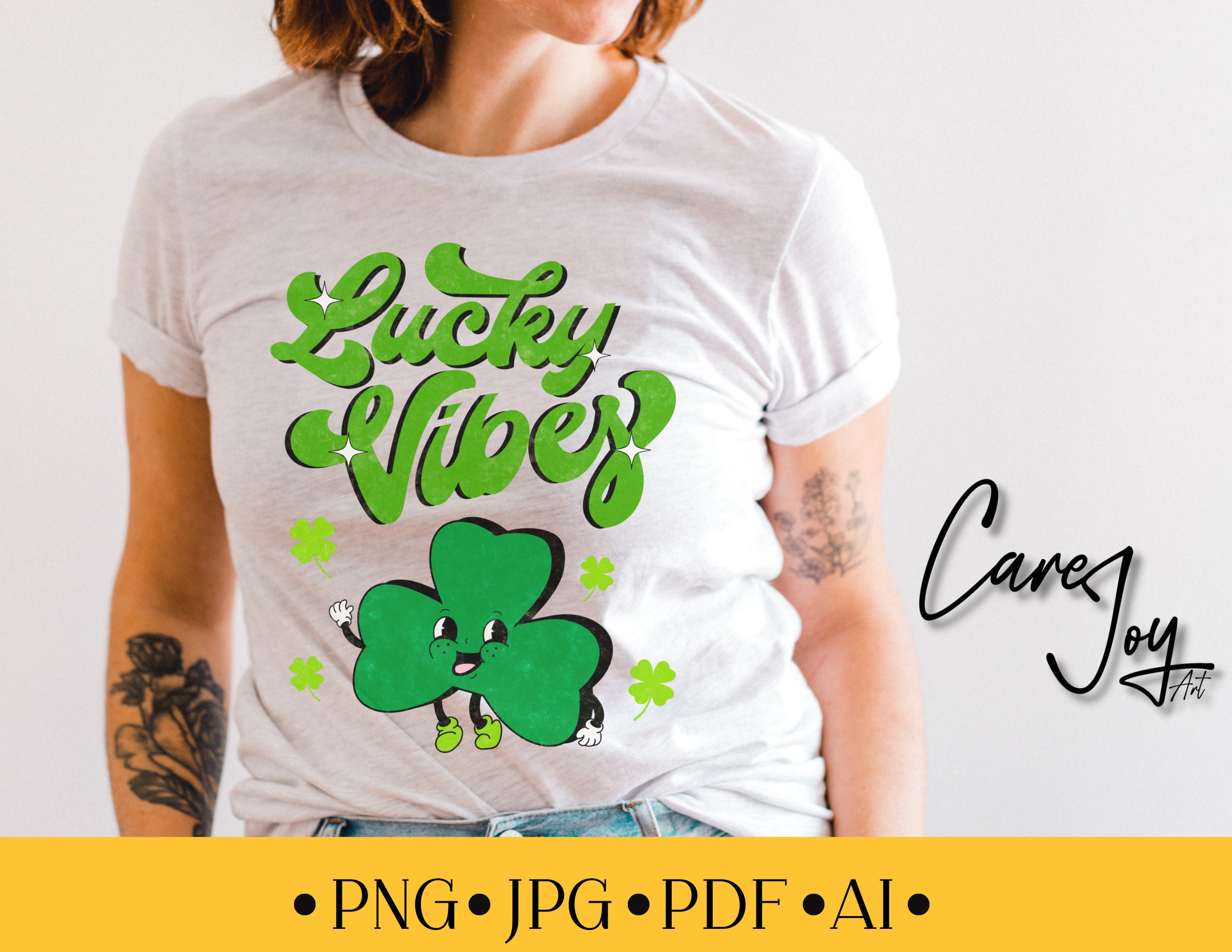 Lucky Vibes Png, St Patrick's Day Png, Retro Cartoon Png, Lucky Png ...