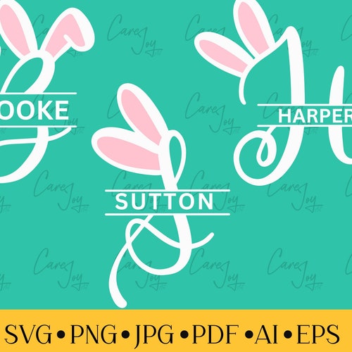 Split Monogram Svg Easter Family Bundle Easter Monogram Svg - Etsy