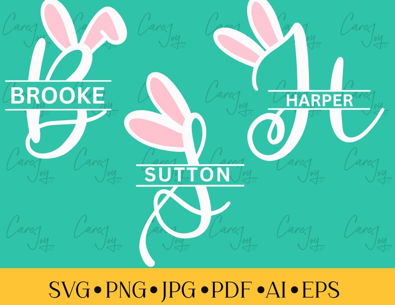 Split Monogram Svg Easter Family Bundle Easter Monogram Svg - Etsy
