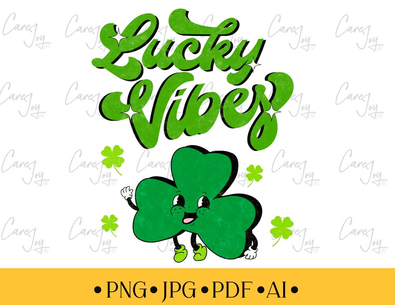 Lucky Vibes Png, St Patrick's Day Png, Retro Cartoon Png, Lucky Png ...