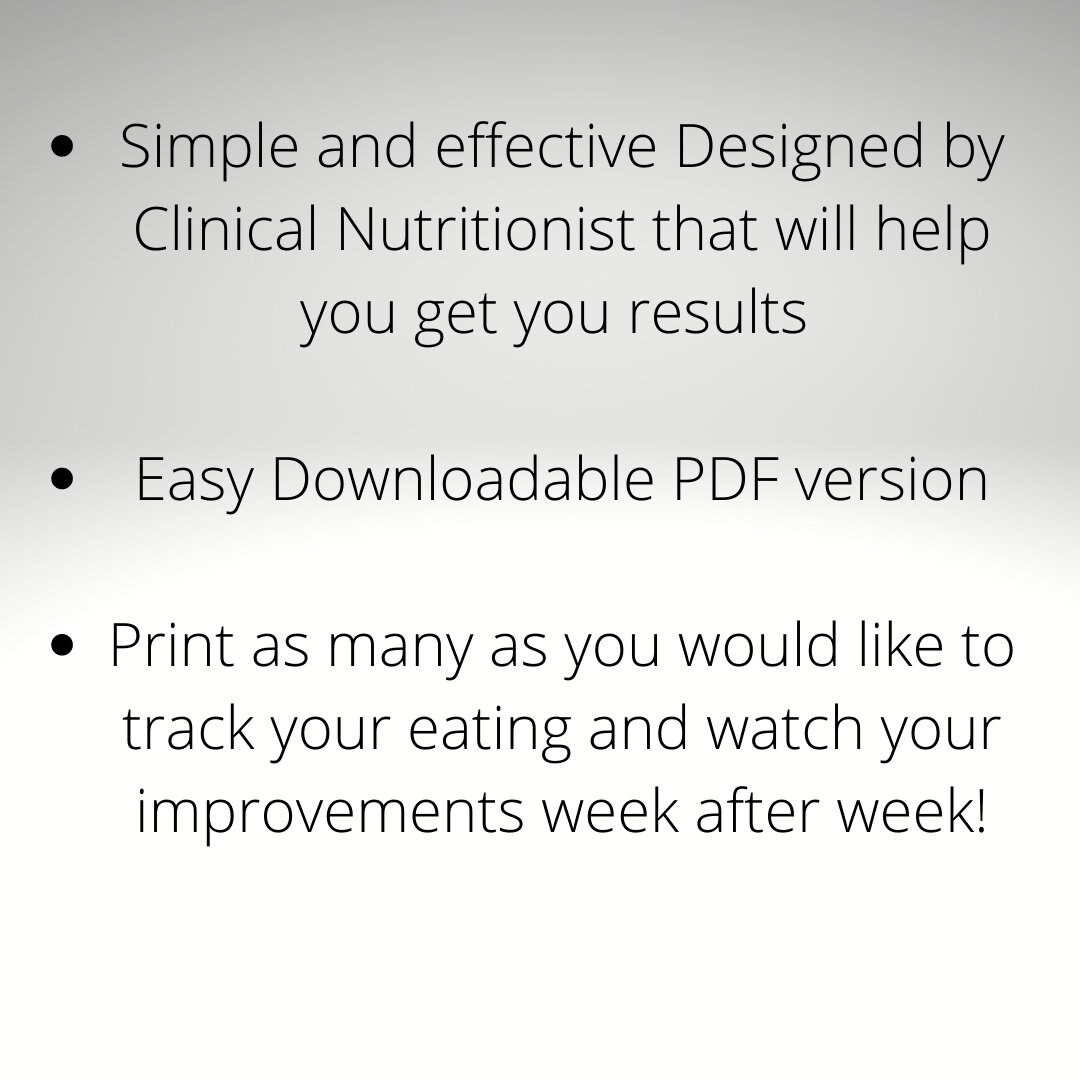 Simple 7 Day Food Log - Etsy