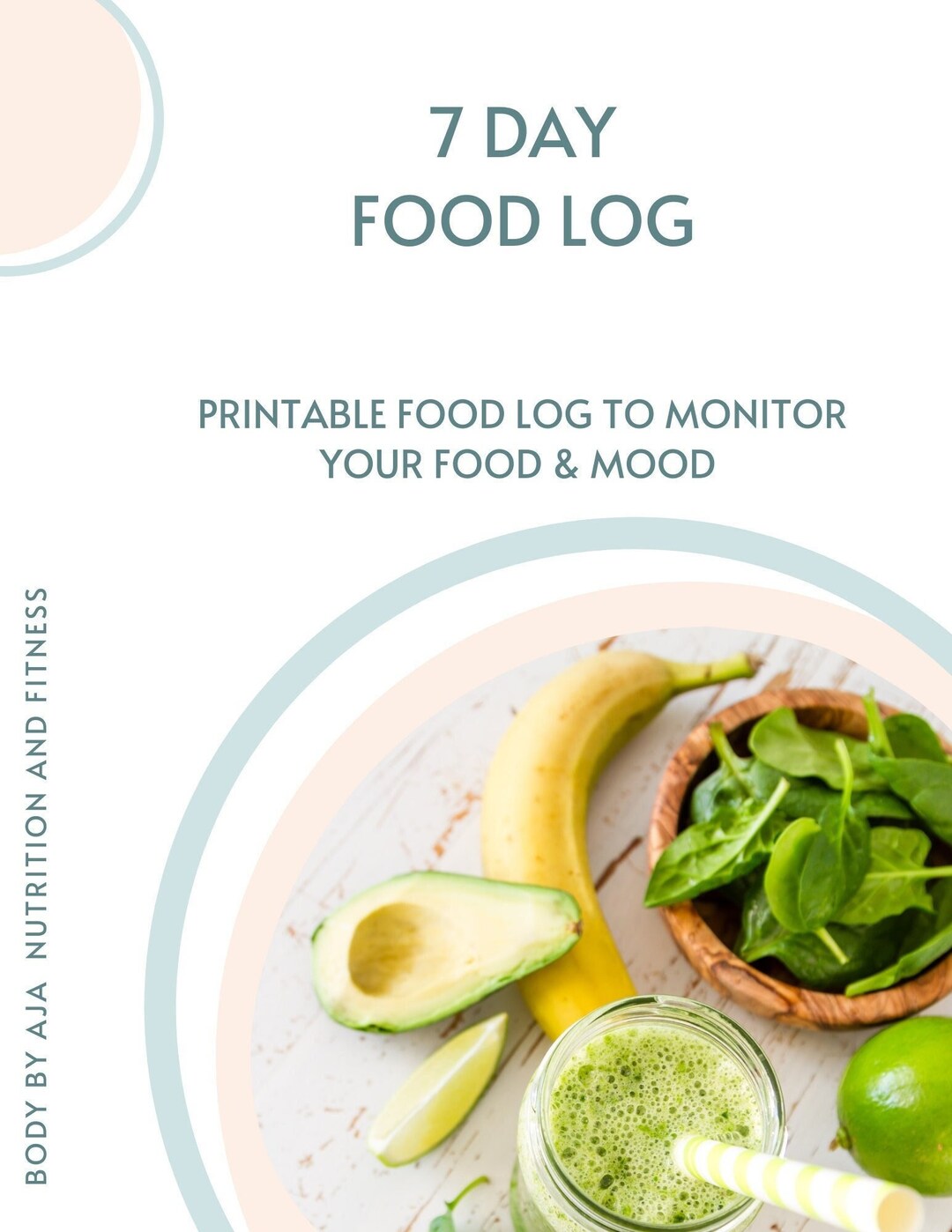 7 Day Diet Log, Diet Tracker Printable, Weekly Food Diary Printable ...