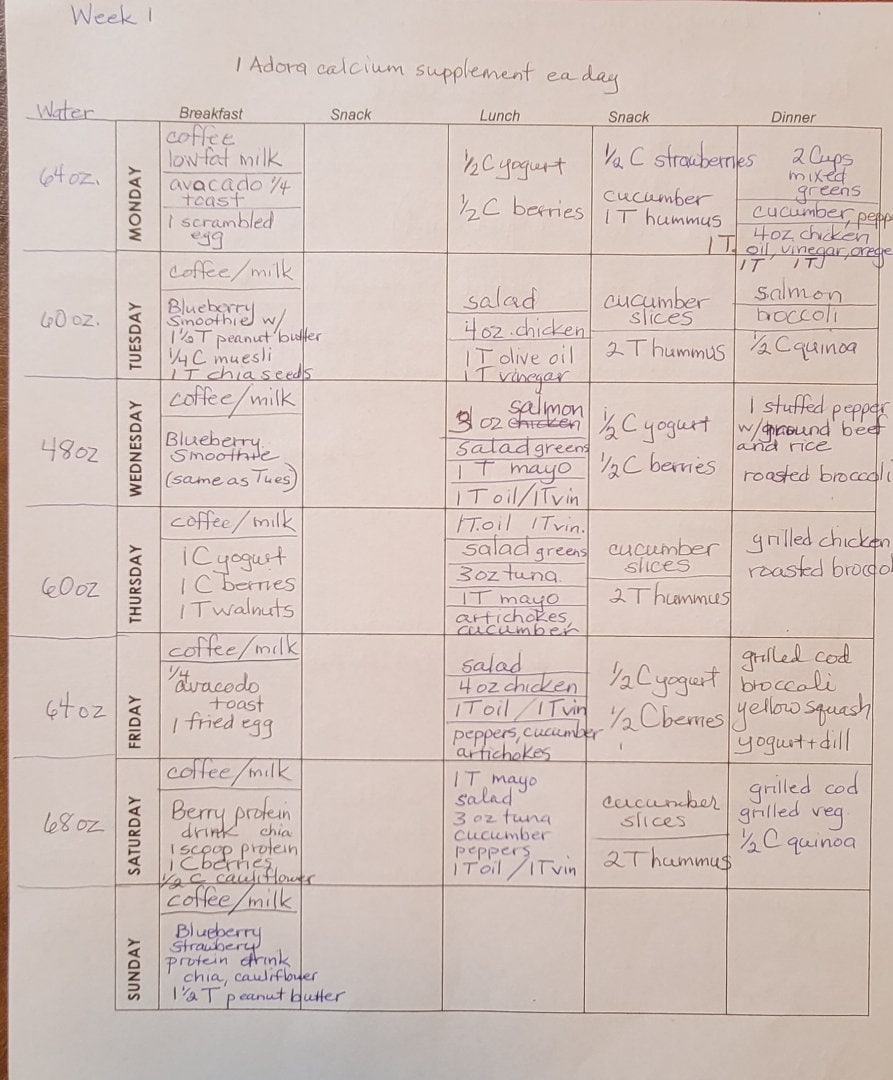 Simple 7 Day Food Log - Etsy