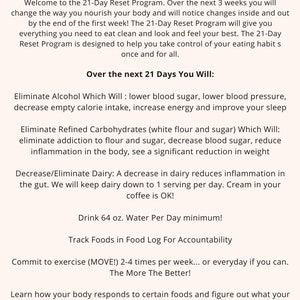 21 Day Reset Program Weight Loss Program Nutrition Planning Body ...