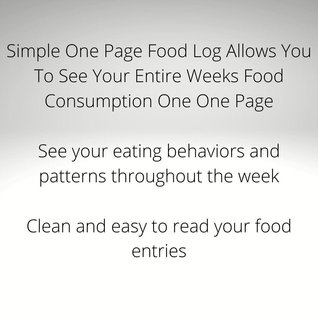 Simple 7 Day Food Log - Etsy
