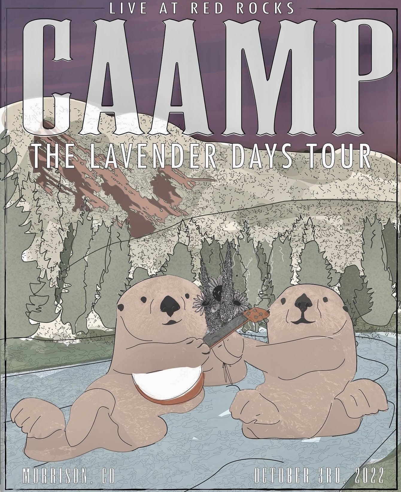 3 Different Designs CAAMP Live at Red Rocks Lavender Days Poster ...