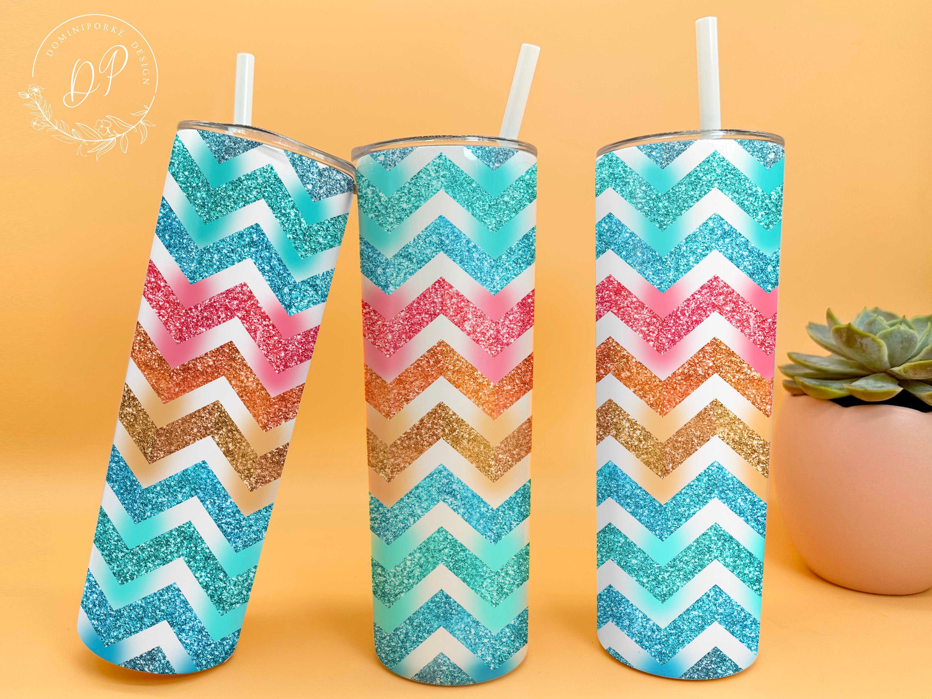 Geometric Art 20oz Skinny Straight & Tapered Designs, Glitter Crossed ...