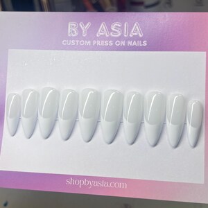 White French Tip Press on Nail Set | All White French Tip Nails ...