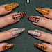 Brown/neutral Color Croc Print Press on Nails Brown Nails Neutral Color ...