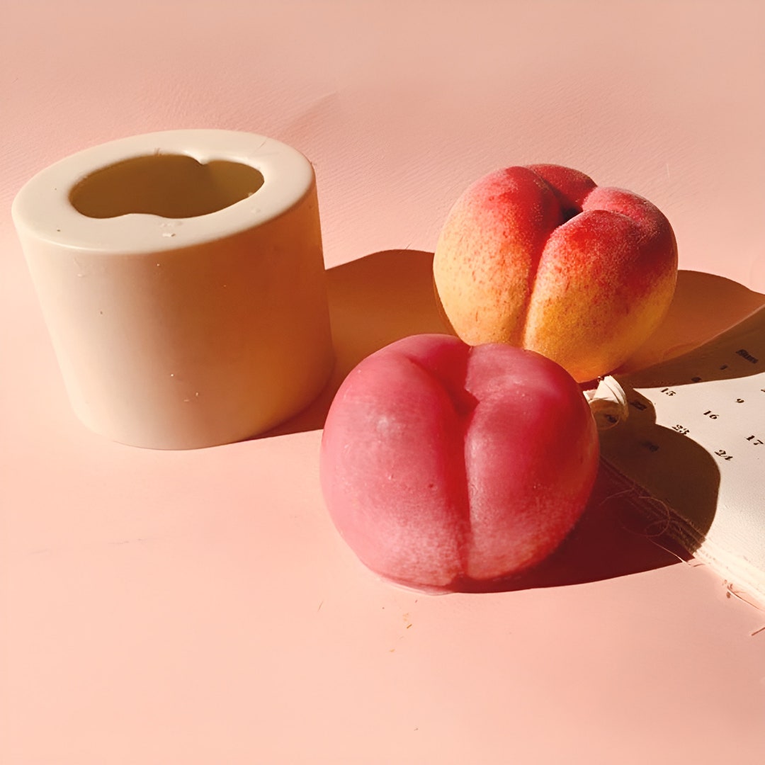 80mm Big Size Peach Candle Mold, Fruit Silicone Mold, Candle Making ...