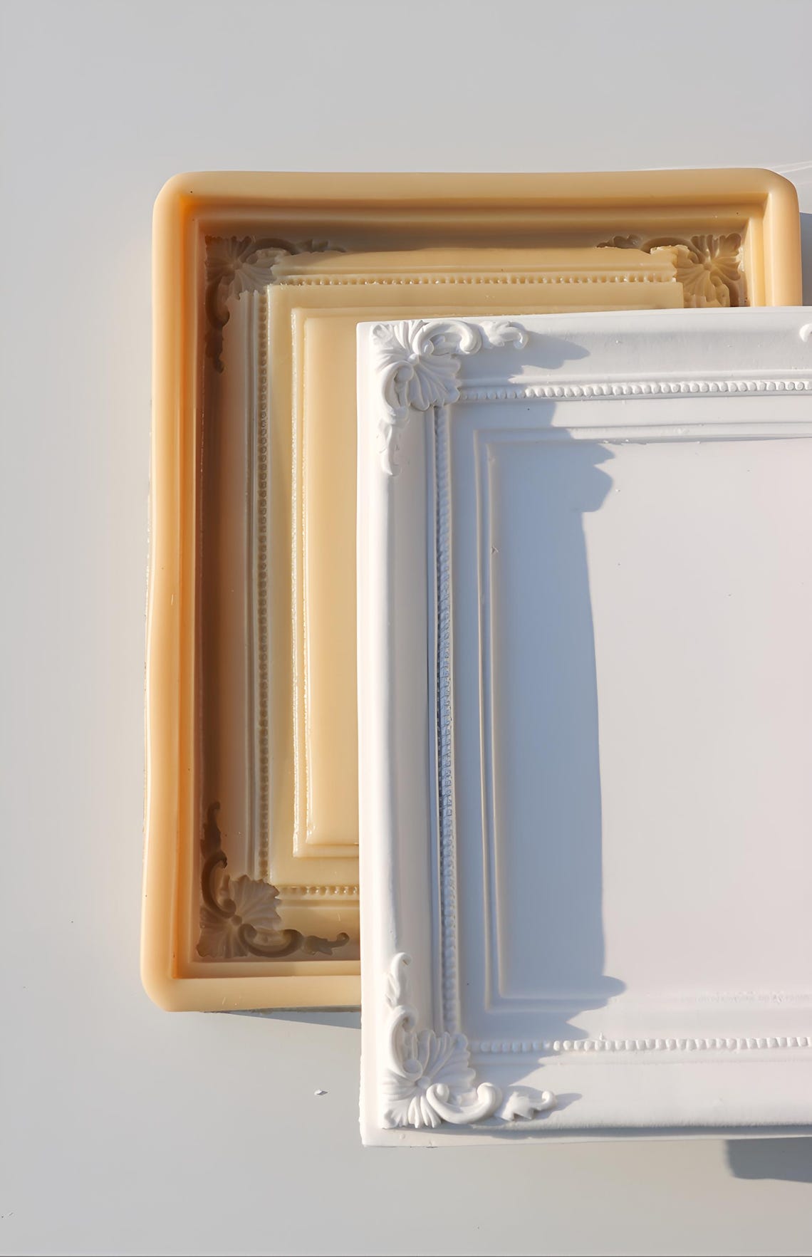 198mm Rectangle Vintage Photo Frame Mold, Pottery Ceramics Frame ...
