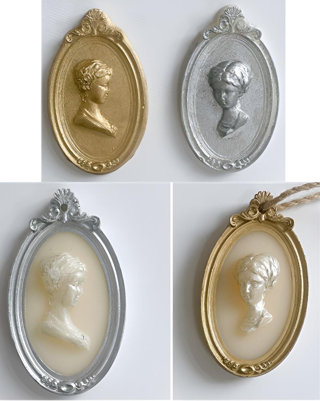 2 Type Vintage Inspired Cameo Lady Decor Mold,antique Silicone Candle ...
