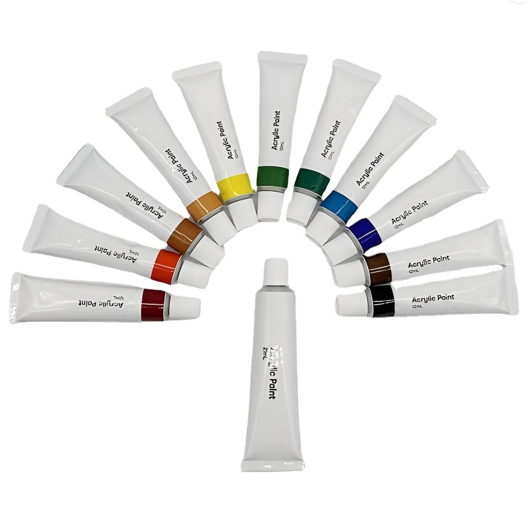 Vivid Acrylic Paint Set, Craft Coloring (12 Colors) - Etsy